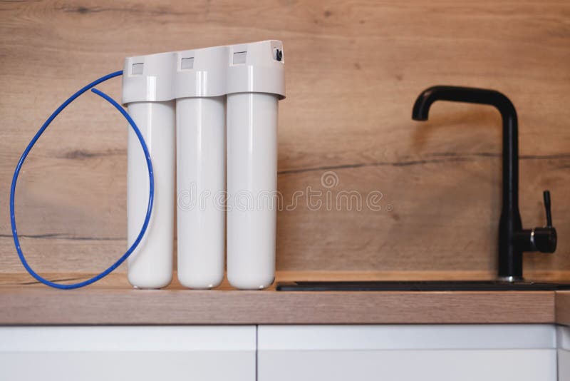 Household Water Purification System. Three-stage Water Treatment and ...