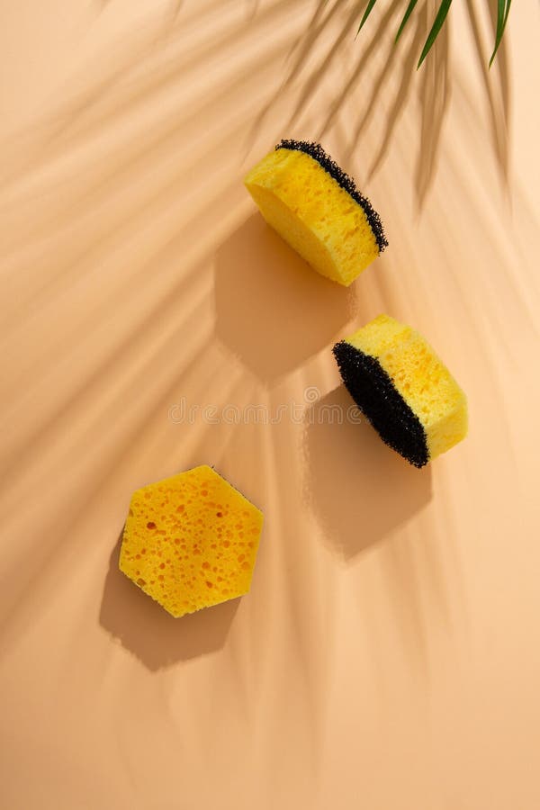 Household Yellow Sponge Cleaning Concept Stock Photo - Image of ...