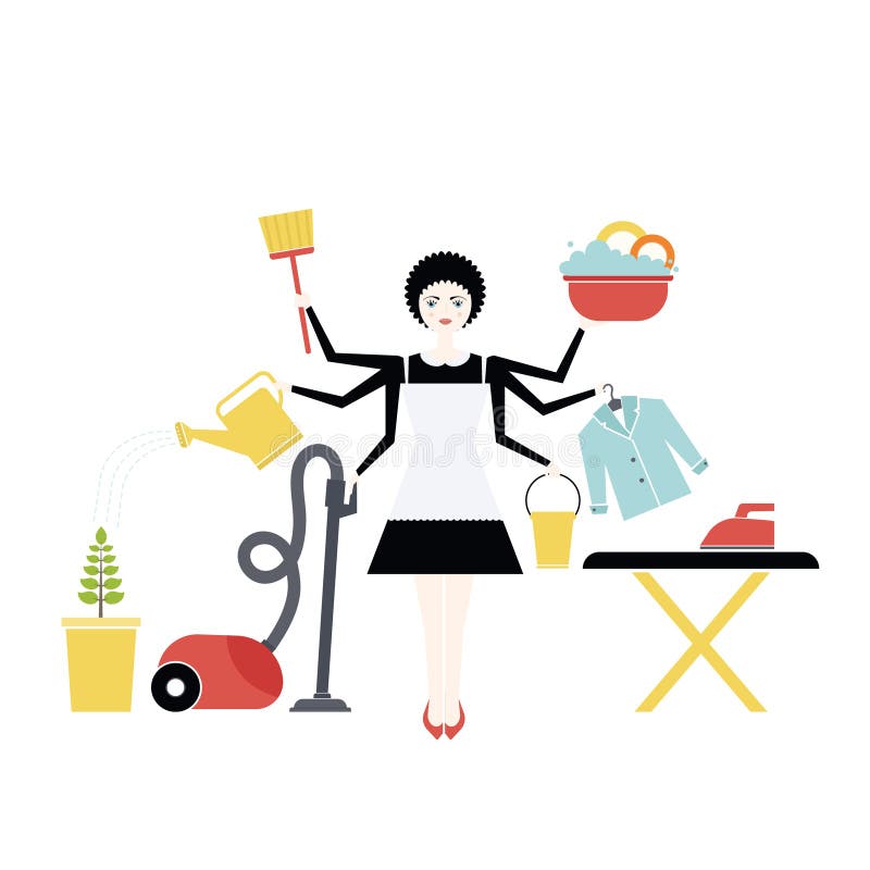 Housekeeper stock illustration. Illustration of dress - 44194045 Housekeeper stock illustration. Illustration of dress - 44194045