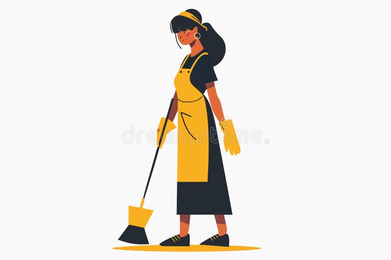 Housekeeper Isolated Illustration Stock Vector - Illustration of home ...