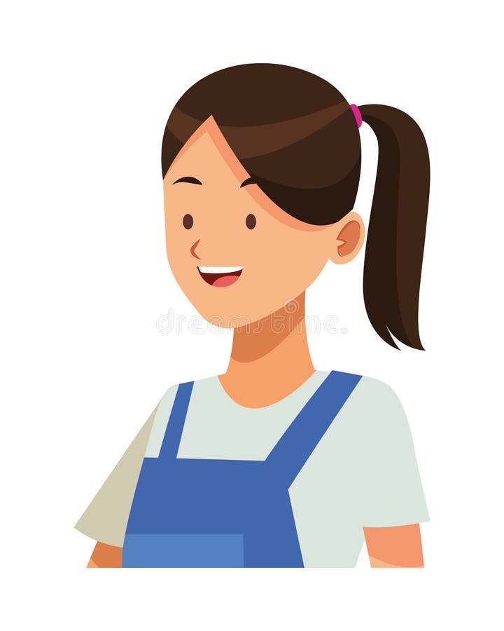 Housekeeping Female Worker Avatar Character Stock Vector - Illustration ...