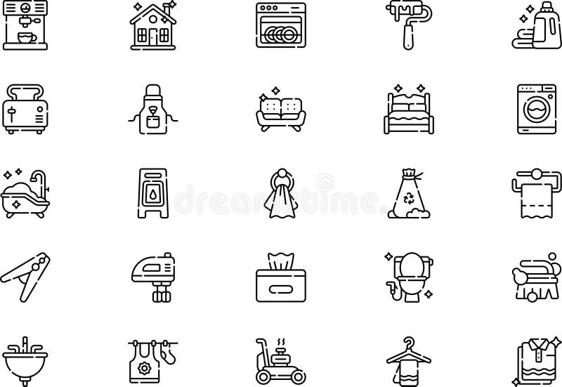 Housekeeping Icons Collection is a Vector Illustration with Editable ...