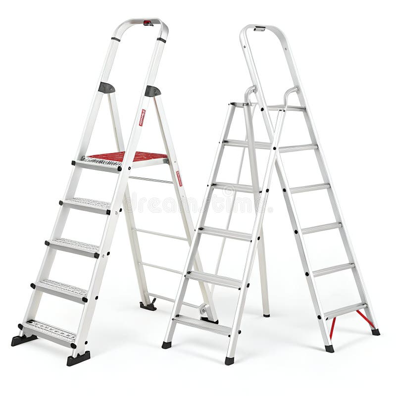 Housekeeping Ladders Isolated on White Background Stock Illustration ...