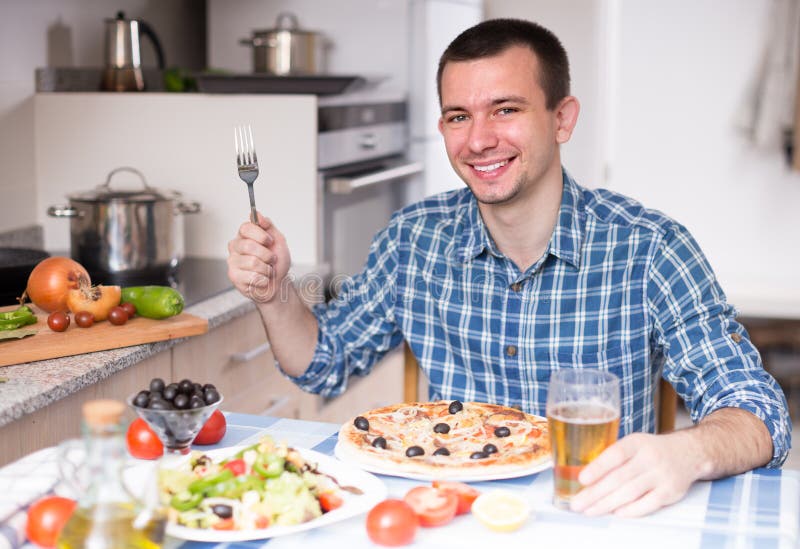 Housekeeping an Ordinary Guy Bitter Salad in Kitchen Stock Photo ...