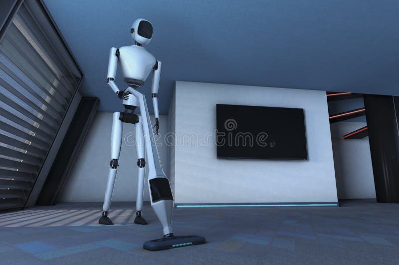 Housekeeping robot stock illustration. Illustration of manmade - 90560066