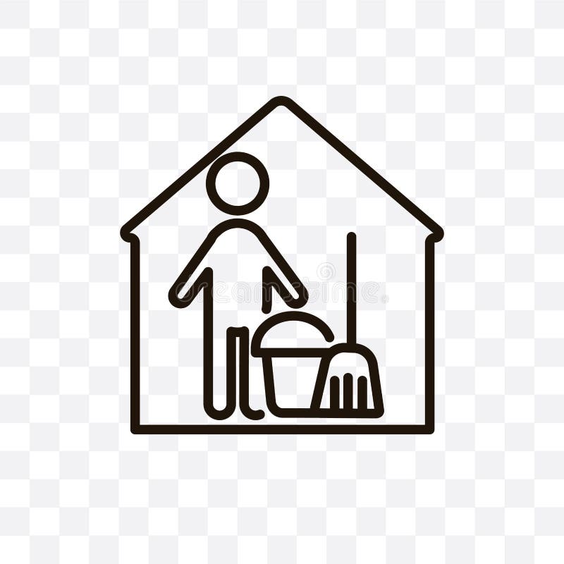 Housekeeping Vector Linear Icon Isolated on Transparent Background ...