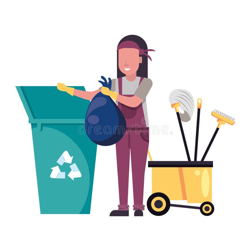 Cartoon Garbage Lady Stock Illustrations – 244 Cartoon Garbage Lady ...