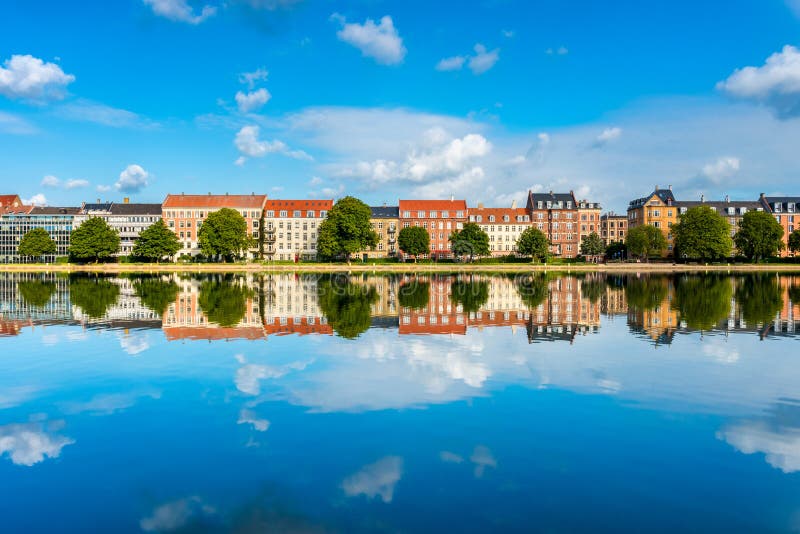 Houses Along River in Copenhagen Denmark Stock Photo - Image of place ...