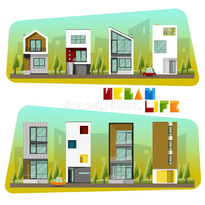 Houses Collection,Modern House and Community Stock Vector ...