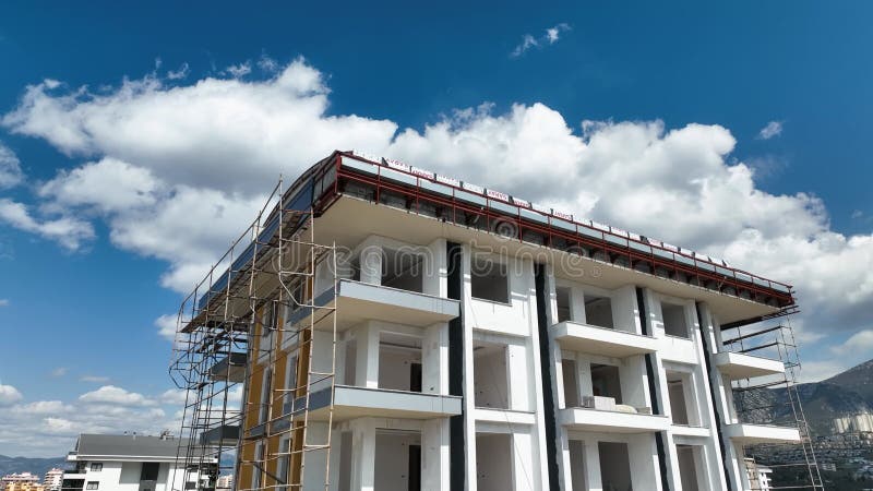 Houses Construction Process. Construction of a Residential Complex ...