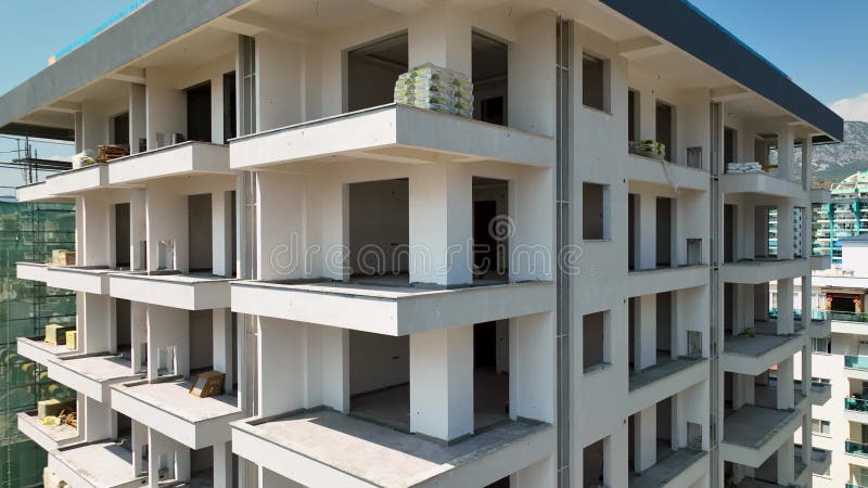 Houses Construction Process. Construction of a Residential Complex ...