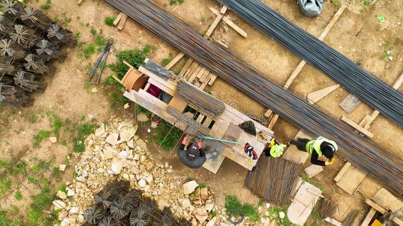 Houses Construction Process. Construction of a Residential Complex ...