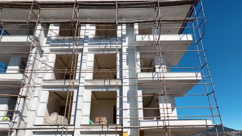 Houses Construction Process. Construction of a Residential Complex ...