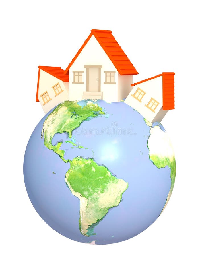 Houses on Earth stock illustration. Illustration of care - 15827417