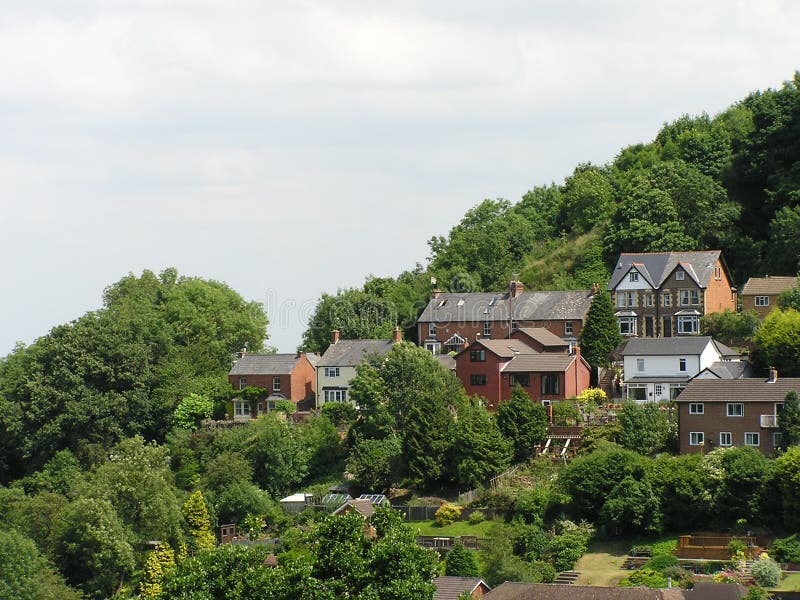 Houses on an English Hillside Stock Image - Image of rendered, modern ...