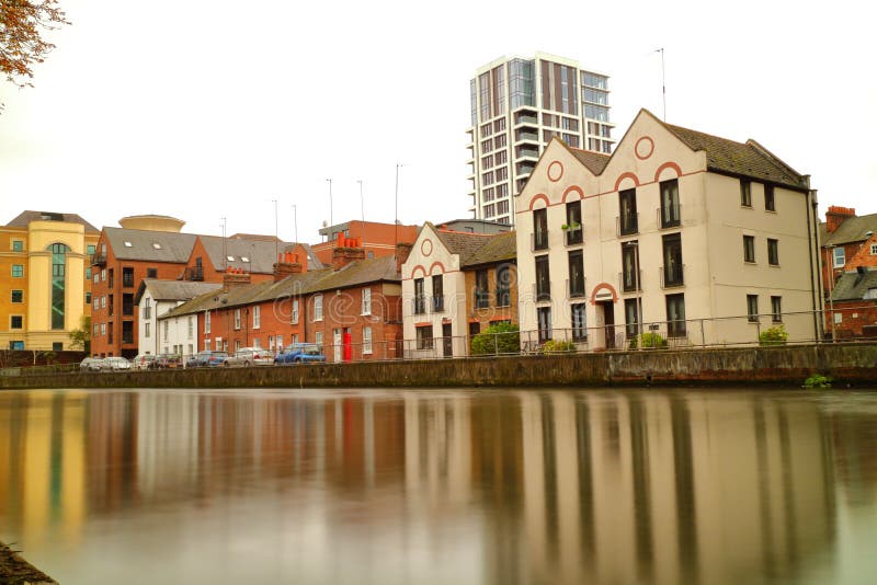 Houses and Flats by the River Kennet, Reading Editorial Stock Photo ...