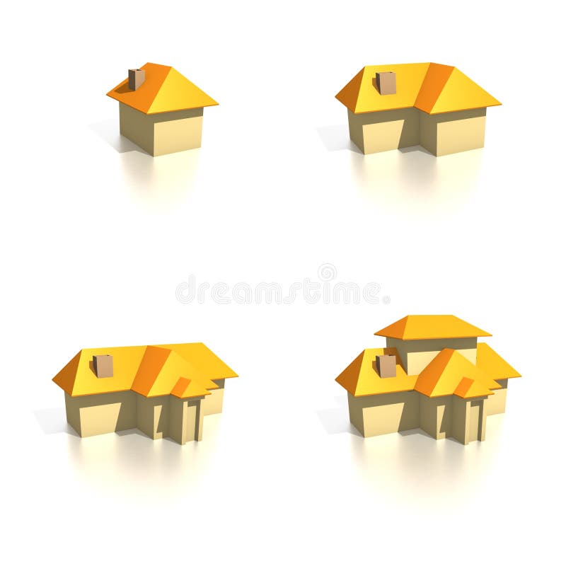 Houses - four icons stock illustration. Illustration of plans - 2759275
