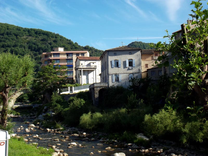 Houses in a French village stock image. Image of buildings - 140047895