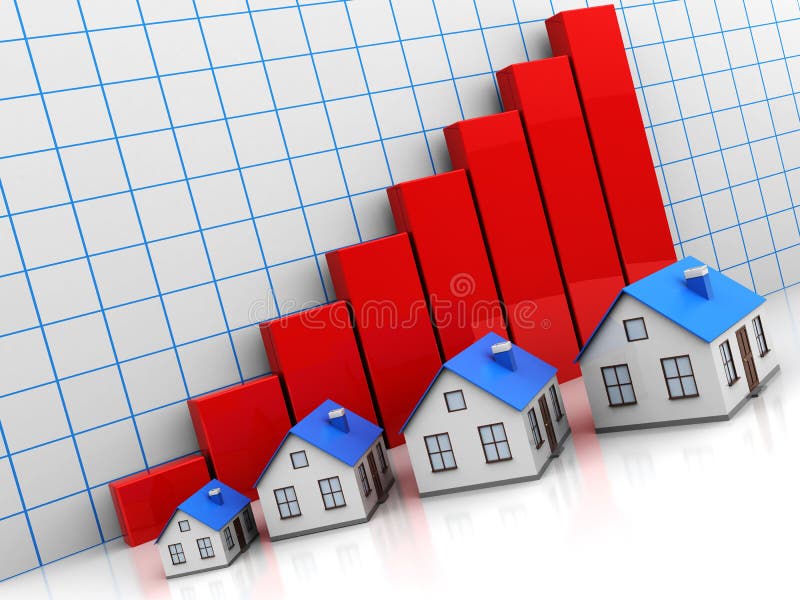 Houses and graph stock illustration. Illustration of economy - 27215658