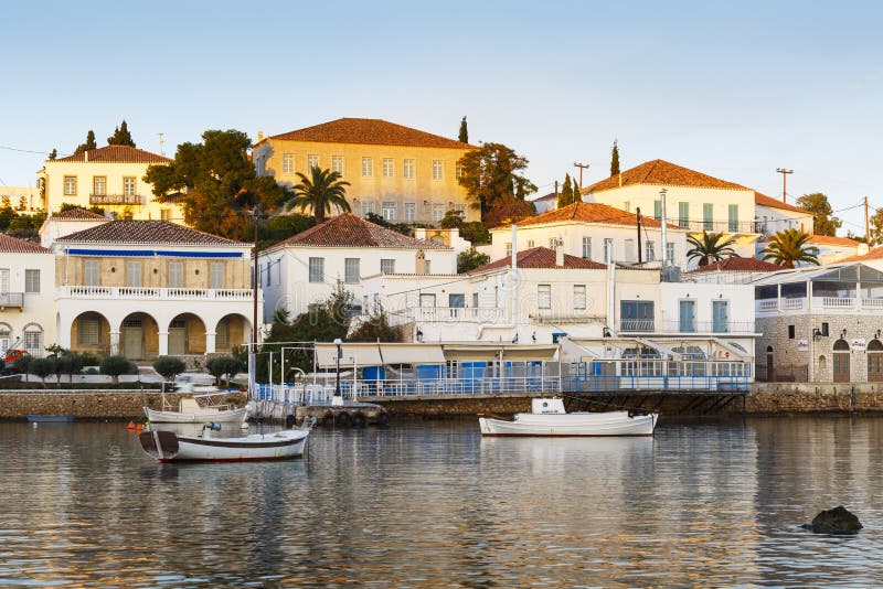 Spetses island. editorial stock photo. Image of village - 110383663