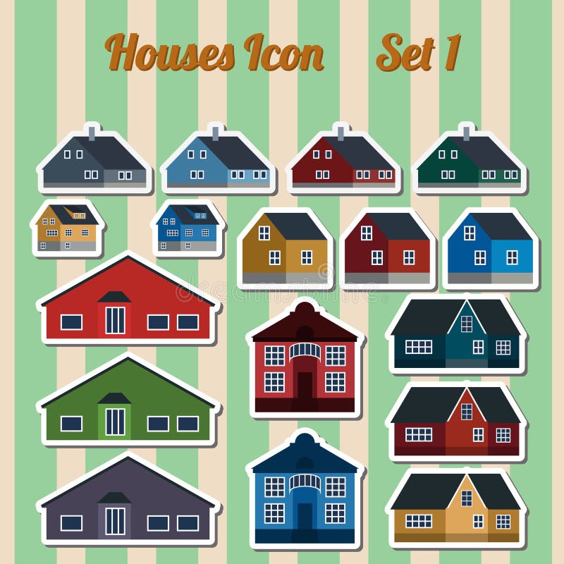 Houses Icon Set. Elements for Creating Your Perfect City Stock Vector ...