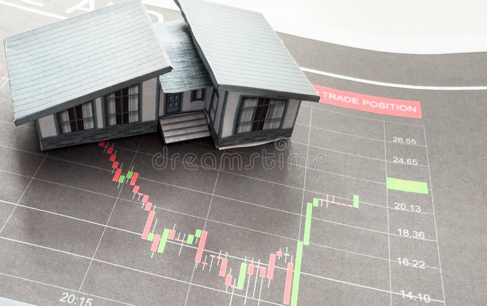 Houses Increasing in Value High Stock Image - Image of graph, property ...