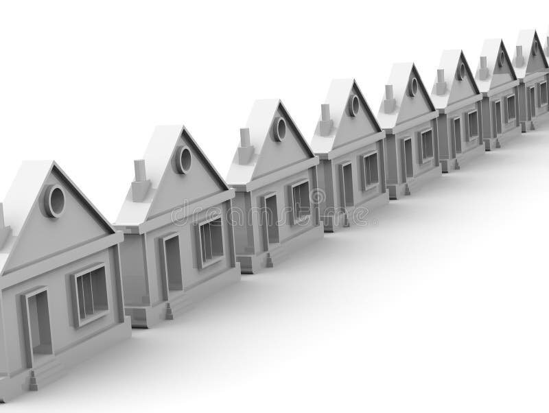 Houses lined up in rows stock illustration. Illustration of background ...