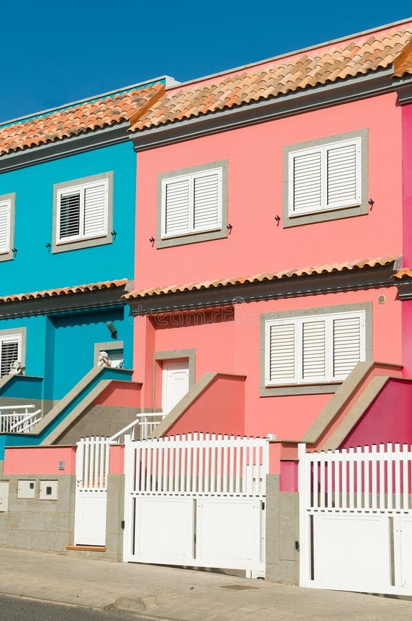 Houses with a Lot of Colors in Town Stock Image - Image of colorful ...