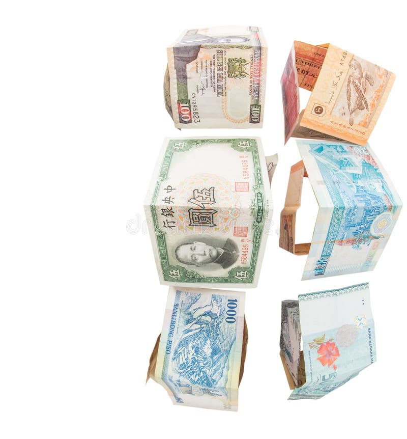 Houses Made from Currencies VIII Stock Image - Image of debt, mortgage ...