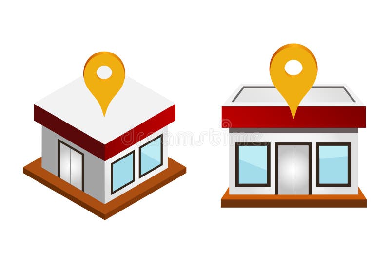 Houses with map pin stock vector. Illustration of symbol - 31489819