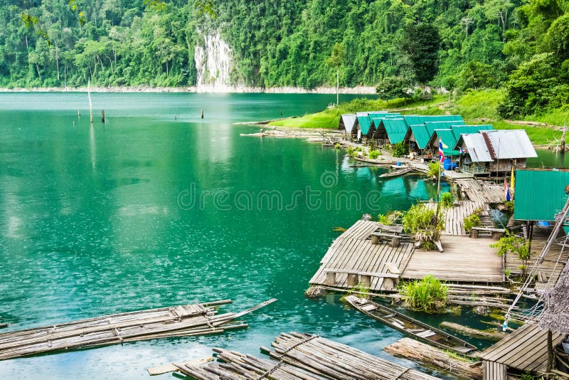 Houses Raft on the Lake in Thailand Stock Image - Image of scenic ...