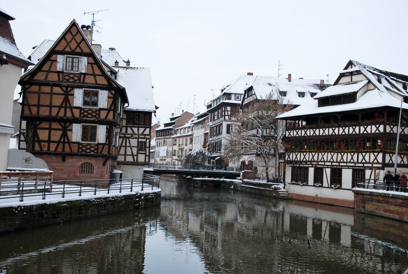 The Houses Reflection In Strasbourg During Winter Stock Image - Image ...