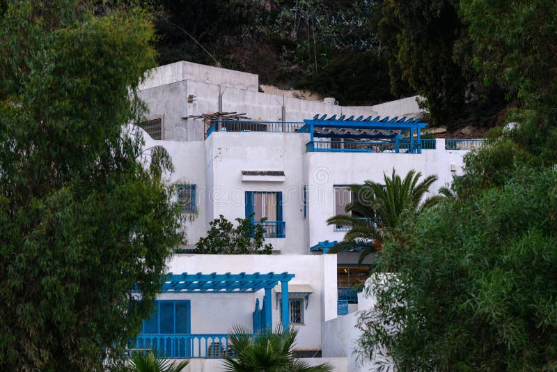 Tunisian houses stock photo. Image of waves, white, mediterranean ...