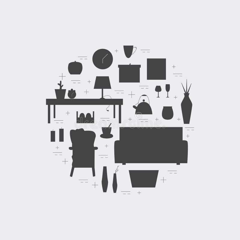 Houseware vector elements. stock vector. Illustration of collection ...