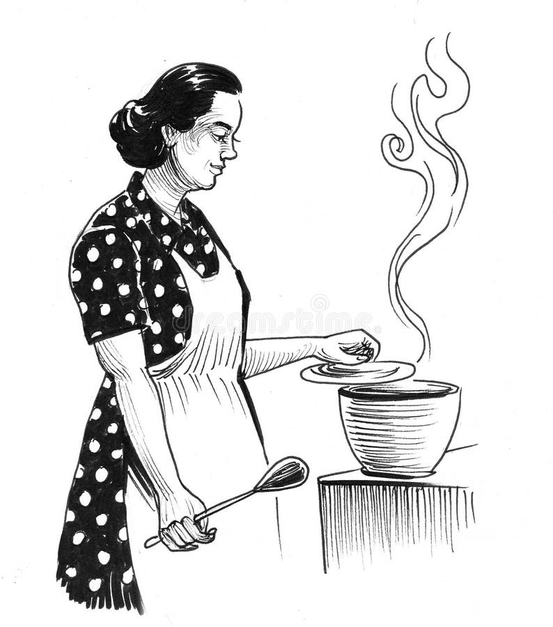 Housewife Cooking Stock Illustrations – 4,042 Housewife Cooking Stock ...