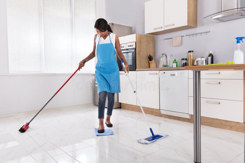 Housewife Doing Multitasking Household Work Stock Photo - Image of ...