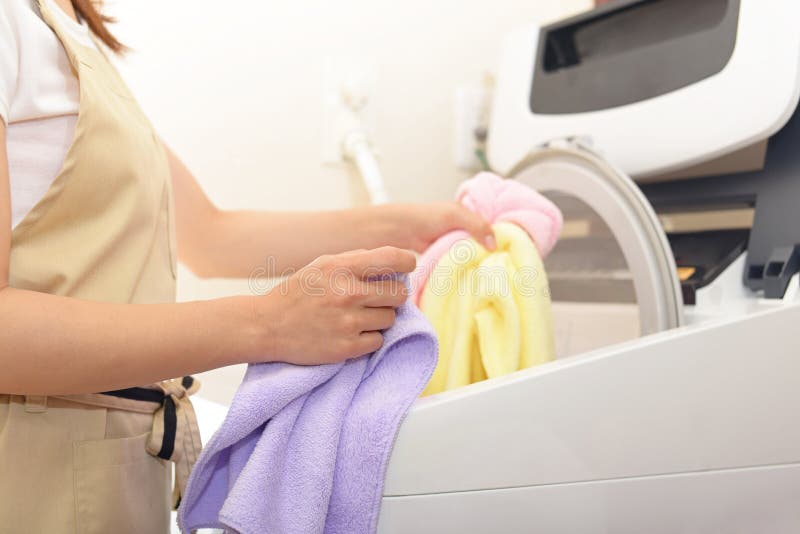 Woman with a Washing Machine Stock Photo - Image of healthy, closeup ...