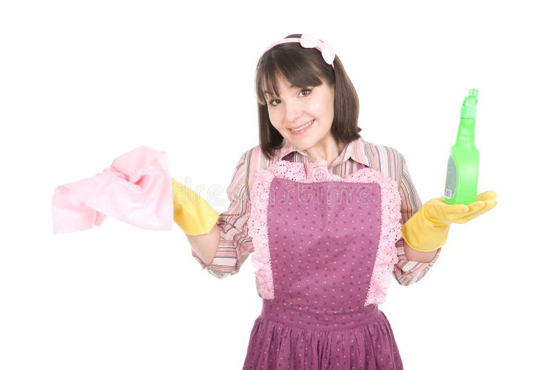 Crazy Cleaning Lady stock photo. Image of caucasian, mature - 10505292