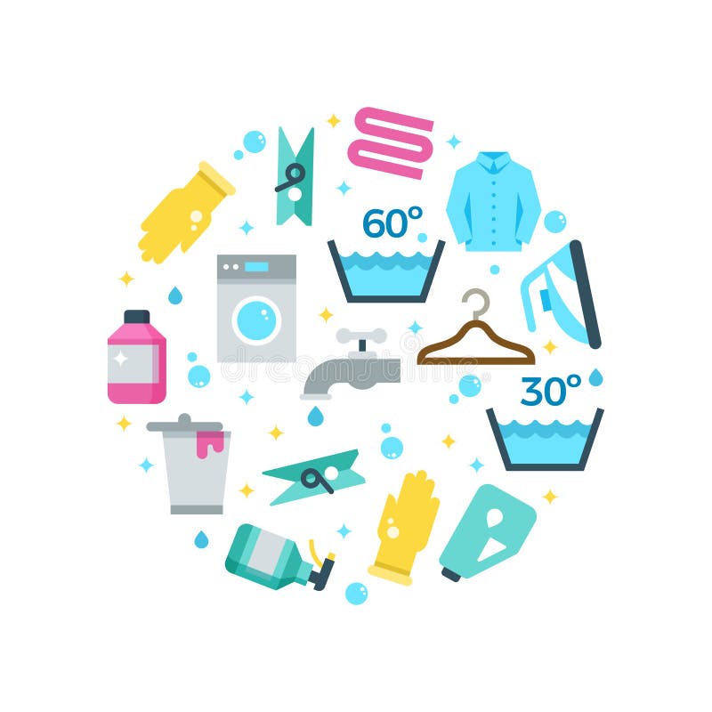 Washing and Drying Clothes, Laundry Service Vector Advertising Banner ...