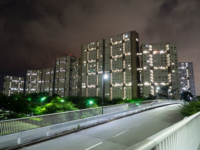 Housing complex in Japan stock image. Image of landscape - 123425861