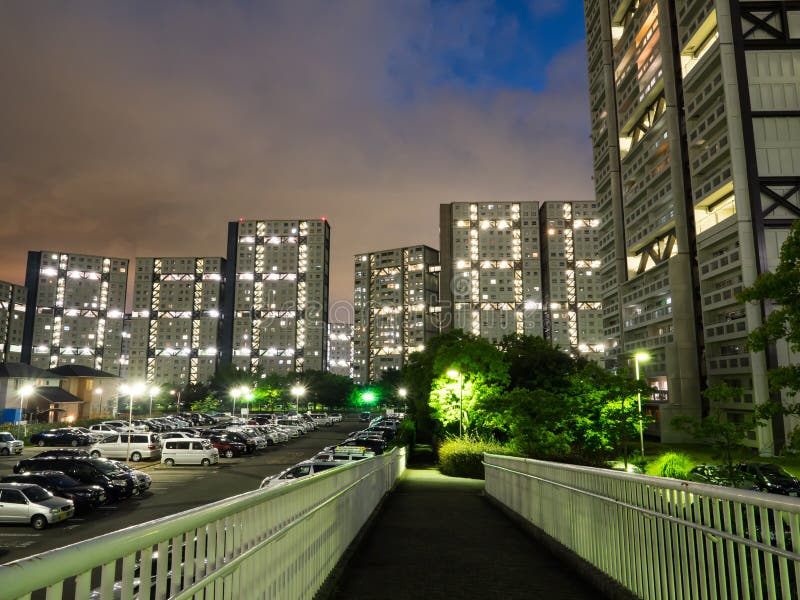 Housing complex in Japan stock image. Image of scene - 123425881