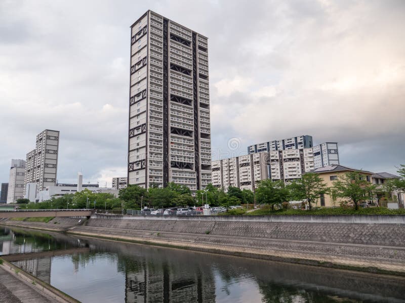 Housing complex in Japan stock image. Image of city - 123425755