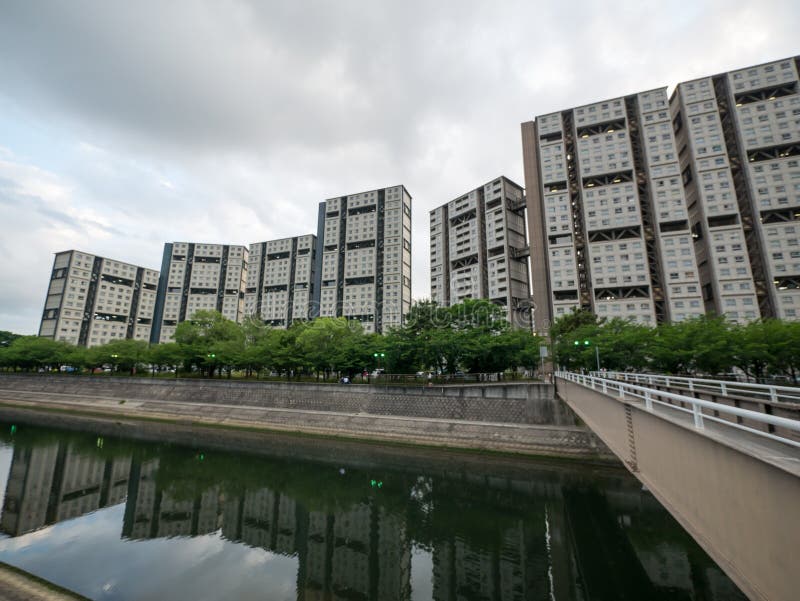 Housing complex in Japan stock image. Image of city - 123425757