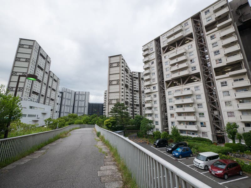 Housing complex in Japan editorial photo. Image of building - 123425761