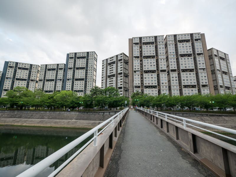 Housing complex in Japan editorial stock image. Image of scene - 123425764
