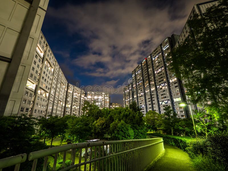 Housing complex in Japan stock photo. Image of landscape - 123425882