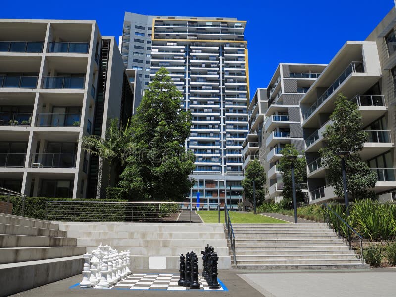 Modern Homes And Landscaping Stock Image - Image of family, colony ...