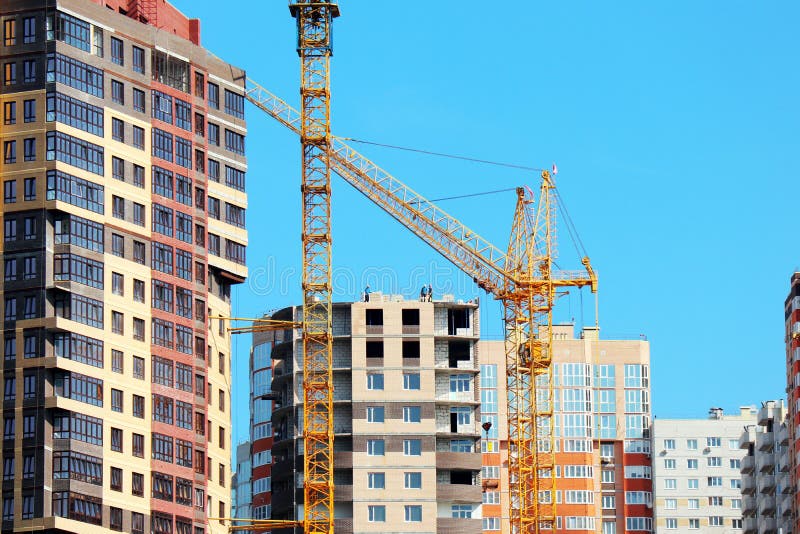 Housing Construction in the Background Stock Image - Image of buildings ...