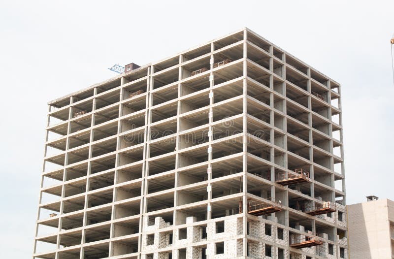 Housing Construction. Concrete Frame of a Residential Building Stock ...