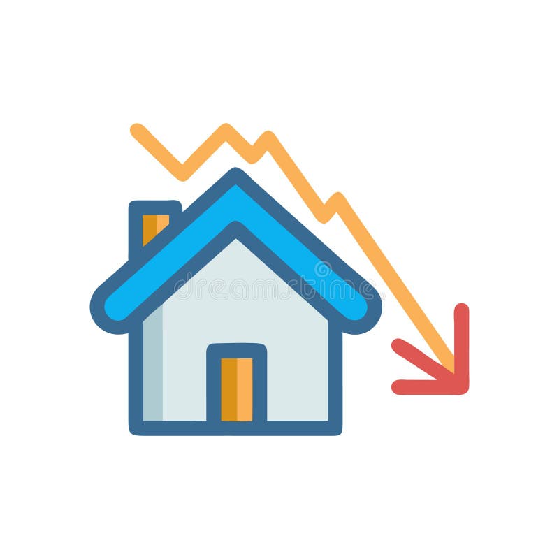 Housing Crisis Icon for Economic Challenges Stock Illustration ...